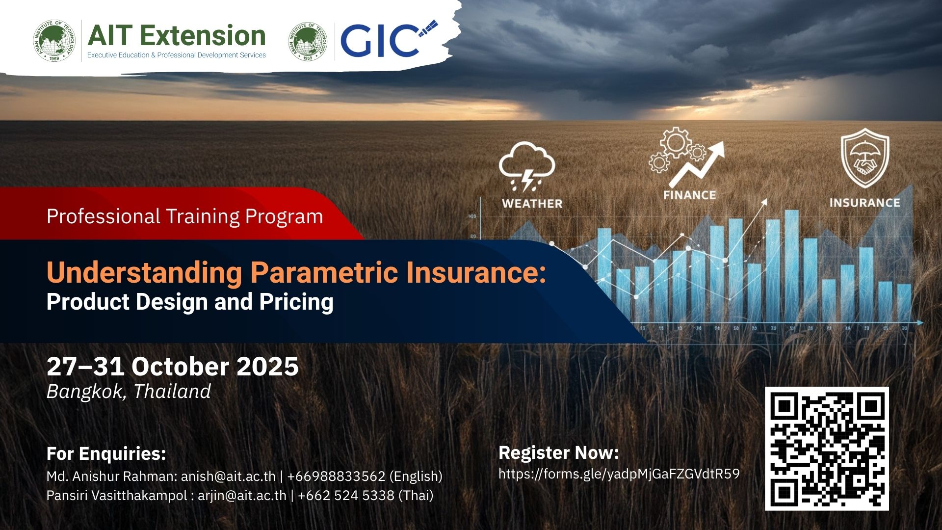 Professional Training Program on Understanding Parametric Insurance: Product Design and Pricing ...